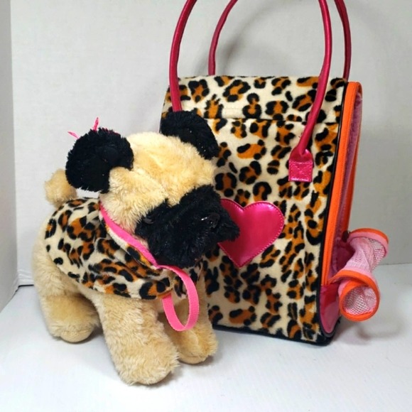 Battat | Toys | Pucci Pets Pug Plush W Leopard Carrier Battat Stuffed ...